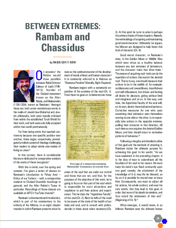 (PDF) Comparing Rabbi Schneur Zalman of Liadi and Maimonides Guidance ...