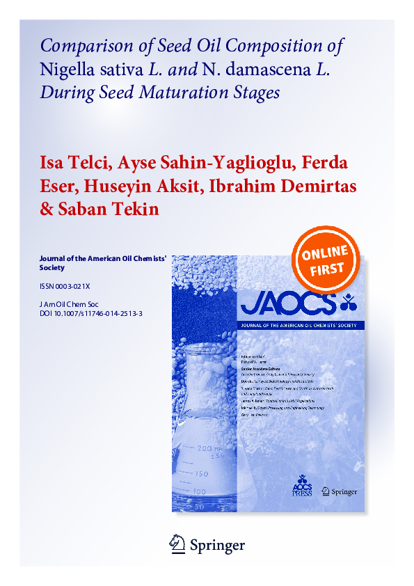 (PDF) Comparison of Seed Oil Composition of Nigella sativa L. and N ...
