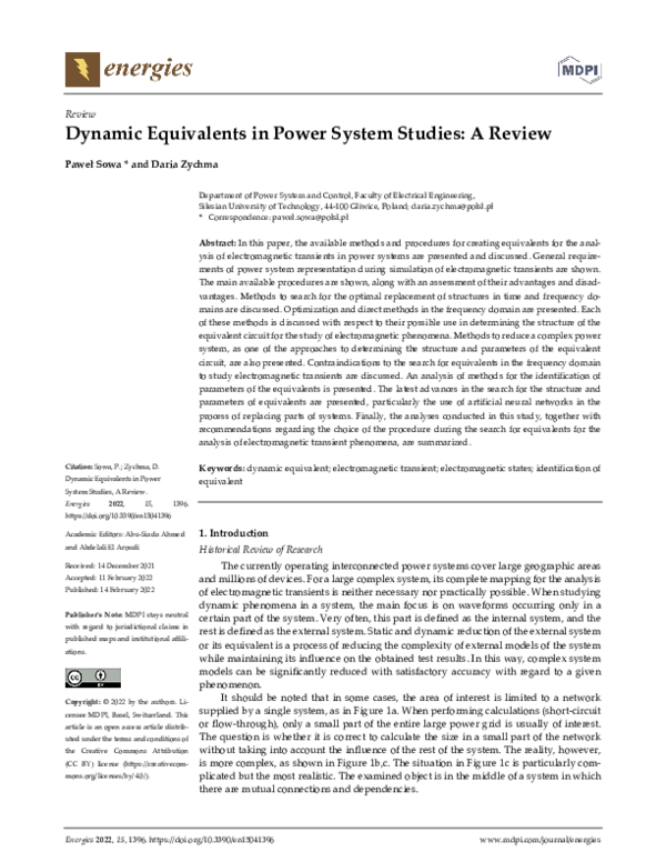 (PDF) Dynamic Equivalents in Power System Studies: A Review