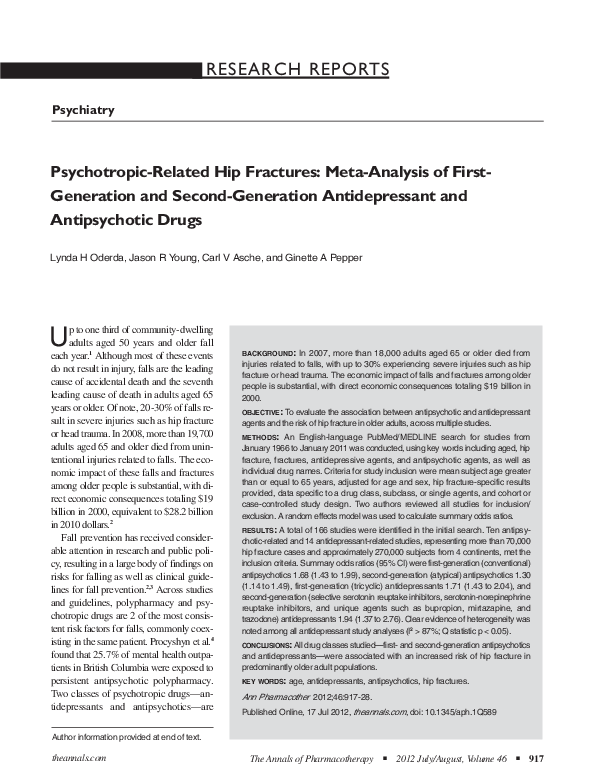 (PDF) Psychotropic-Related Hip Fractures: Meta-Analysis of First ...