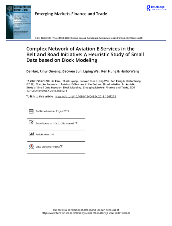 (PDF) Complex Network of Aviation E-Services in the Belt and Road Initiative: A Heuristic Study ...