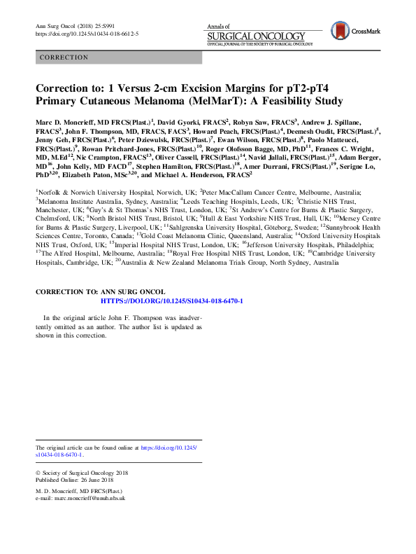 (PDF) Correction to: 1 Versus 2-cm Excision Margins for pT2-pT4 Primary ...