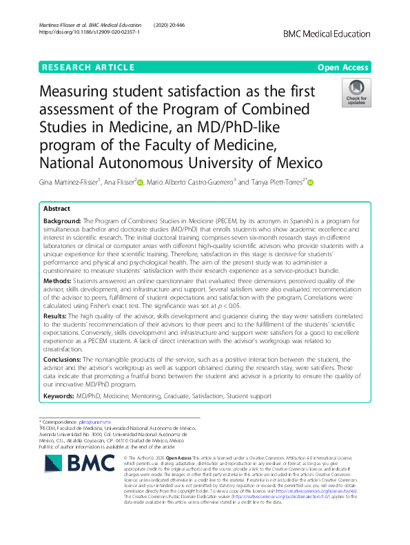 (PDF) Measuring student satisfaction as the first assessment of the ...