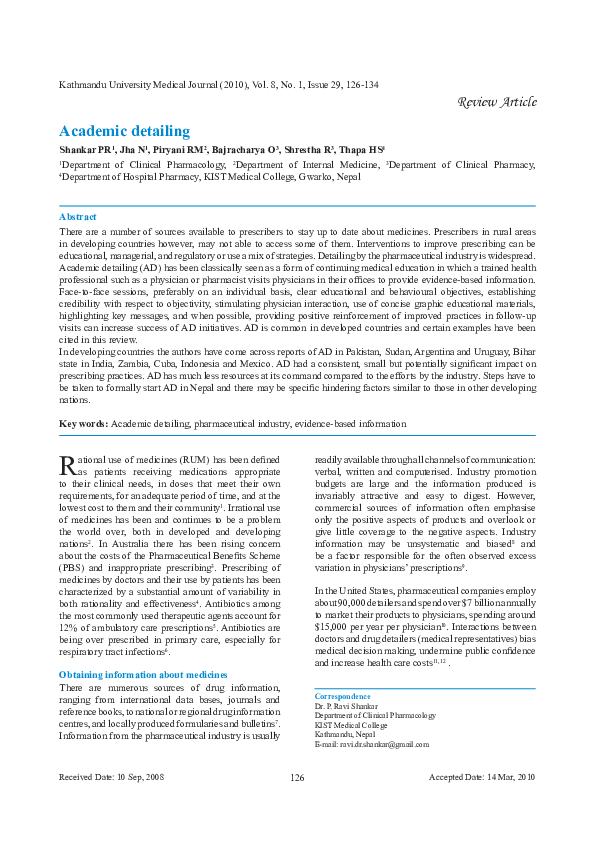 (PDF) Academic detailing