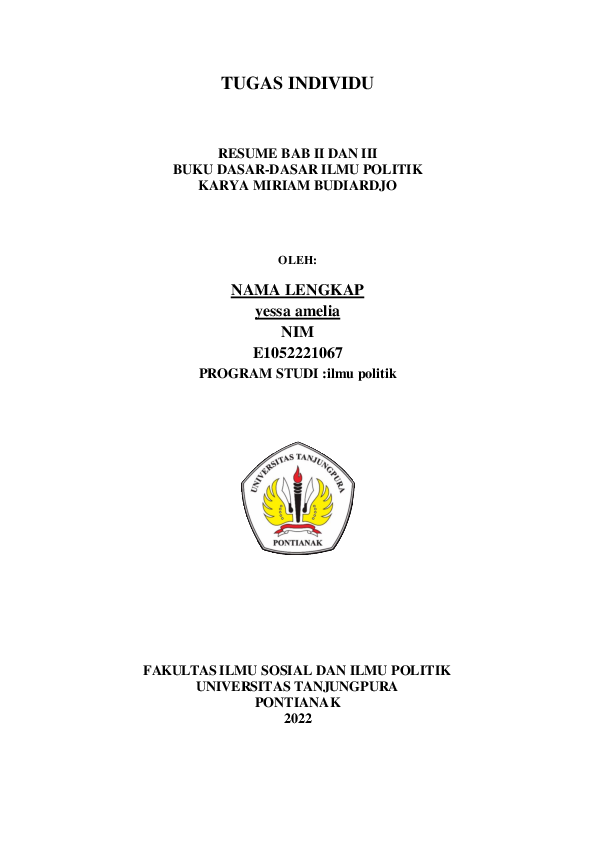 Pdf Tugas Individu Resume Bab Ii Dan Iii Buku Dasar Dasar Ilmu Politik Karya Miriam Budiardjo Oleh 