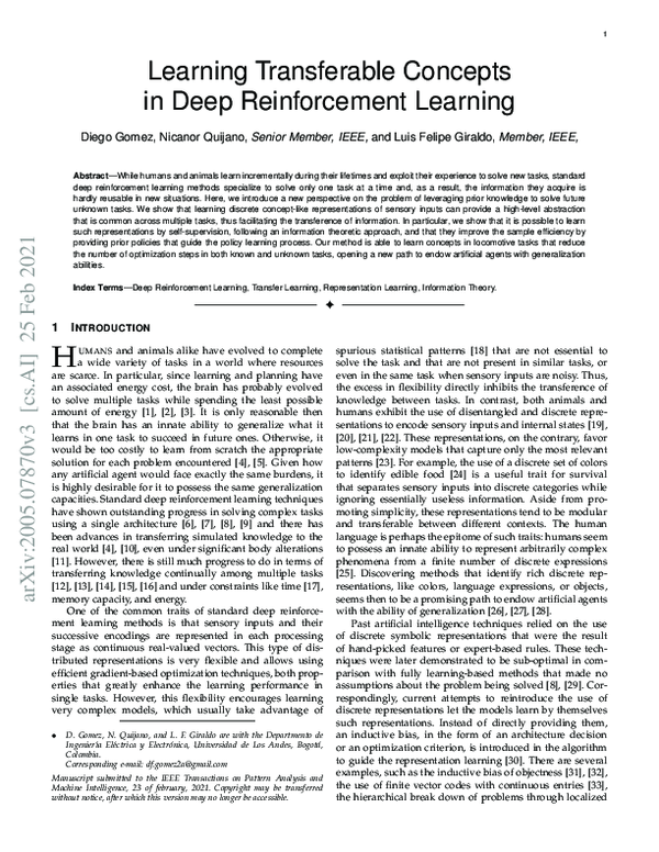 (PDF) Learning Transferable Concepts in Deep Reinforcement Learning