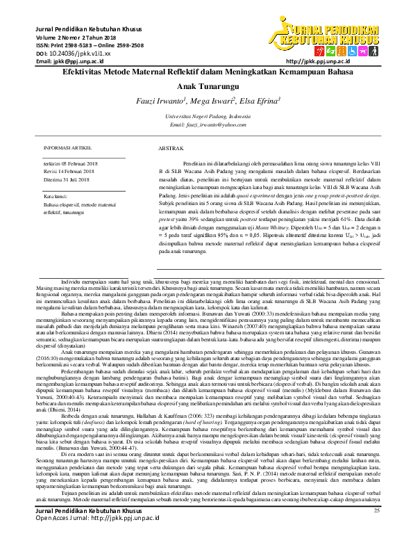 (PDF) Efektivitas Metode Maternal Reflektif dalam Meningkatkan ...