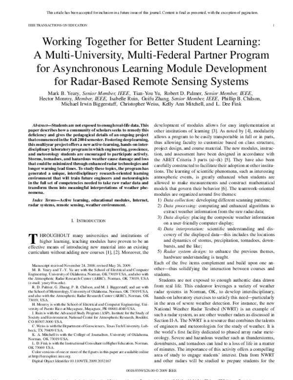 (PDF) Working Together for Better Student Learning: A Multi-University ...