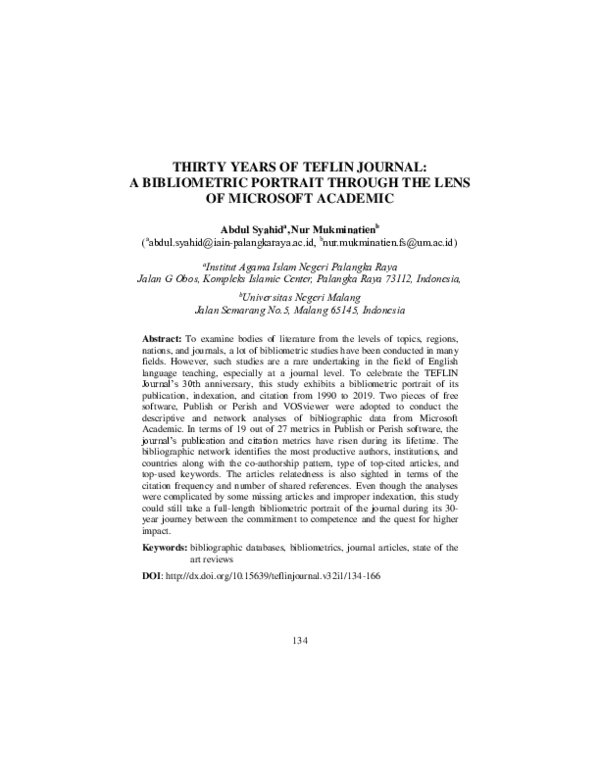 (PDF) THIRTY YEARS OF TEFLIN Journal - A publication on the teaching ...