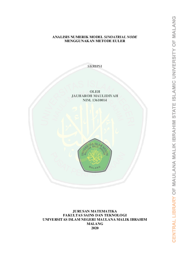 (PDF) Analisis Numerik Model Sinoatrial Node menggunakan Metode Euler