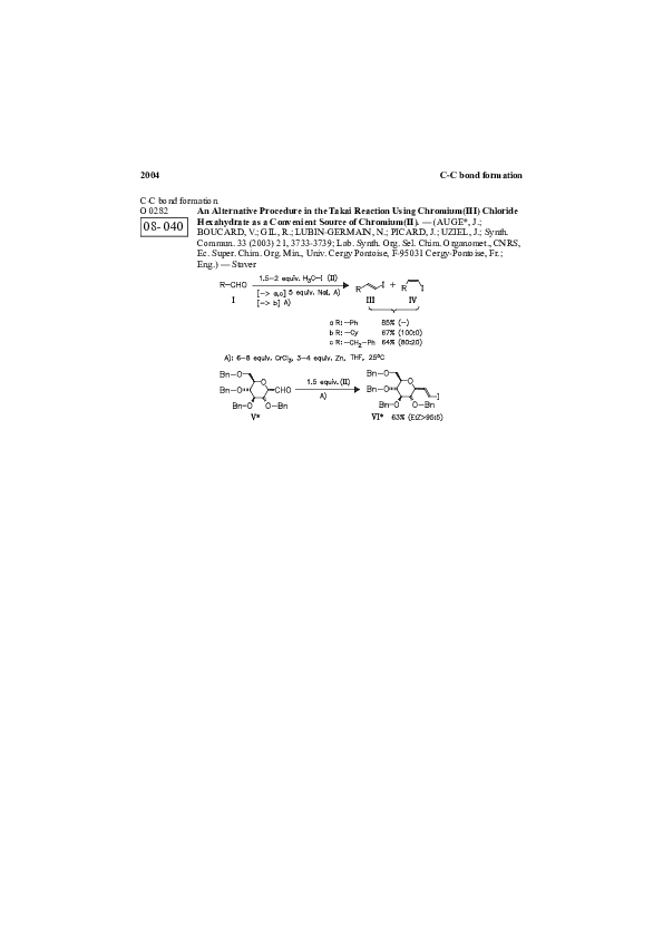 (PDF) An Alternative Procedure in the Takai Reaction Using Chromium(III ...