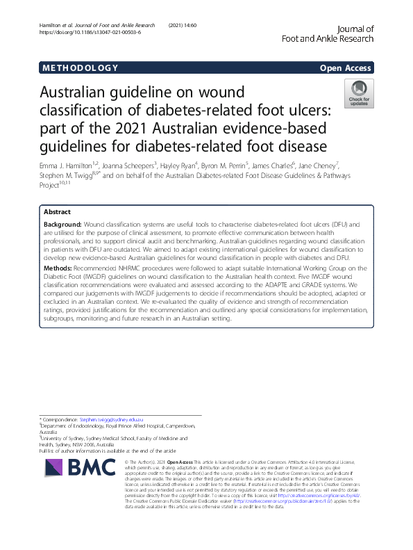 (PDF) Australian guideline on wound classification of diabetes-related ...
