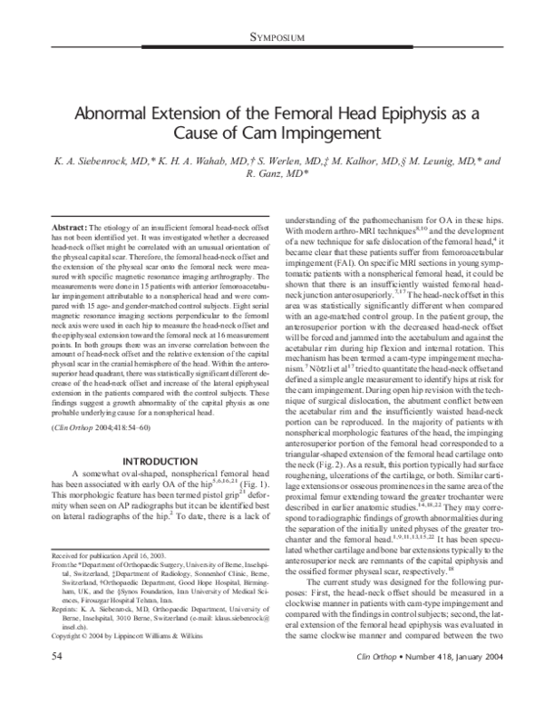 (PDF) Abnormal Extension of the Femoral Head Epiphysis as a Cause of ...