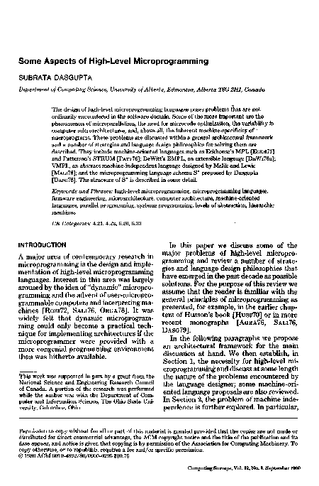 (PDF) Some Aspects of High-Level Microprogramming