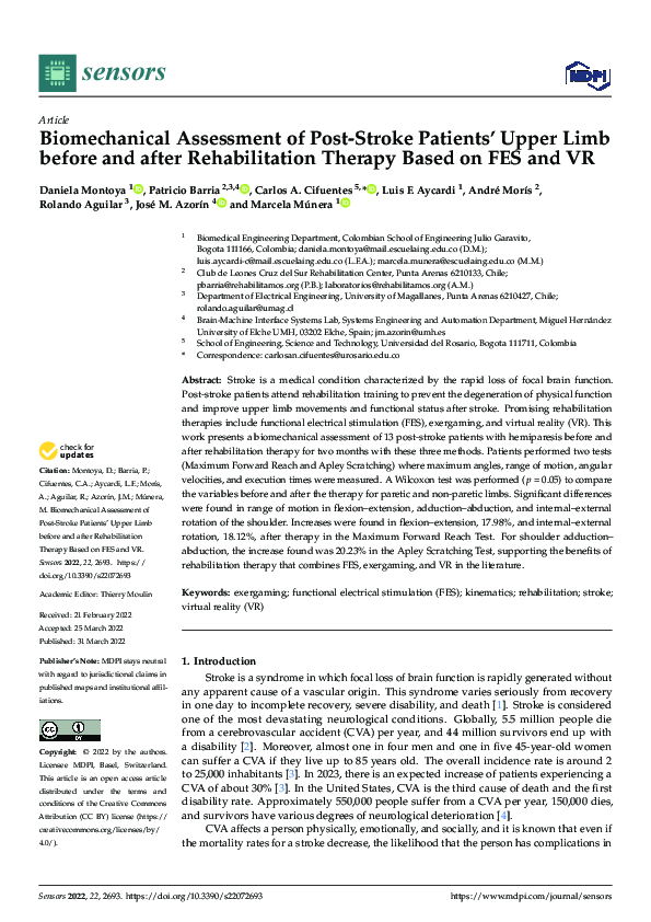 (PDF) Biomechanical Assessment of Post-Stroke Patients’ Upper Limb before and after ...