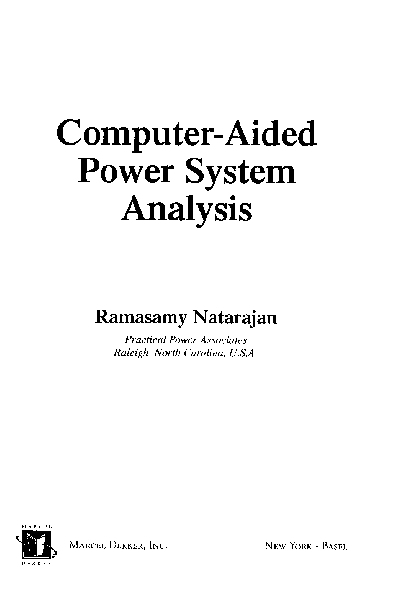 (PDF) Computer Aided Power System Analysis