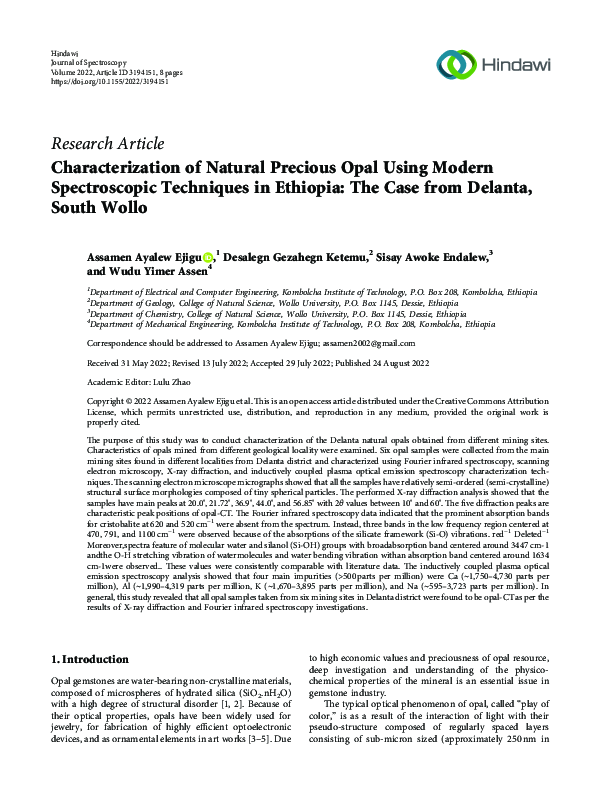 (PDF) Characterization of Natural Precious Opal Using Modern ...