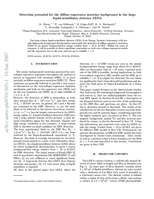 (PDF) Detection potential for the diffuse supernova neutrino background in the large liquid ...