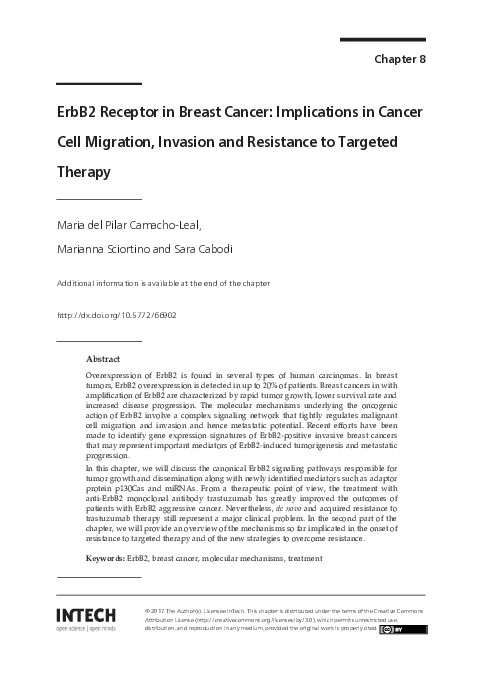 (PDF) ErbB2 Receptor in Breast Cancer: Implications in Cancer Cell Migration, Invasion and ...