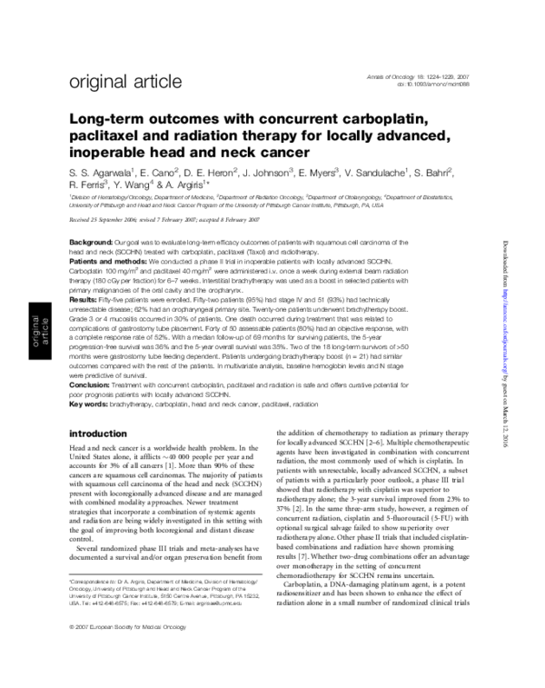 (PDF) Long-term outcomes with concurrent carboplatin, paclitaxel and ...