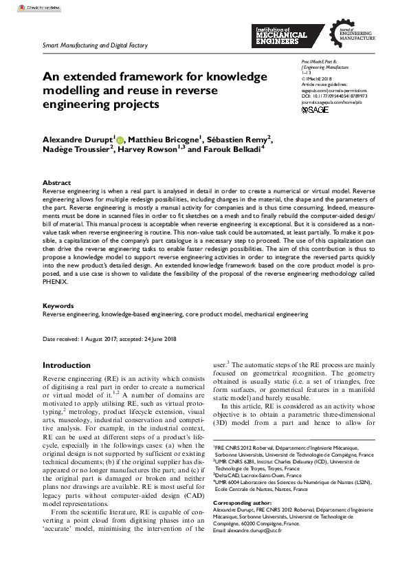 (PDF) An extended framework for knowledge modelling and reuse in reverse engineering projects