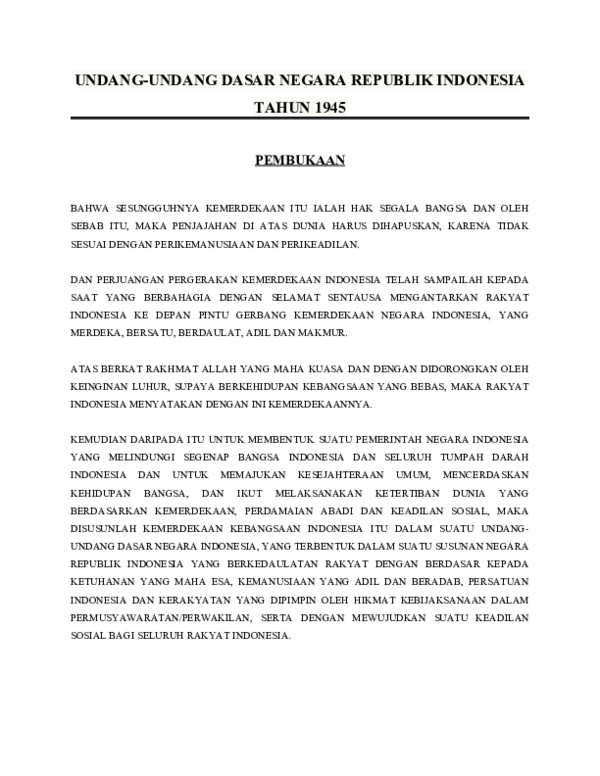 (DOC) UNDANG-UNDANG DASAR NEGARA REPUBLIK INDONESIA