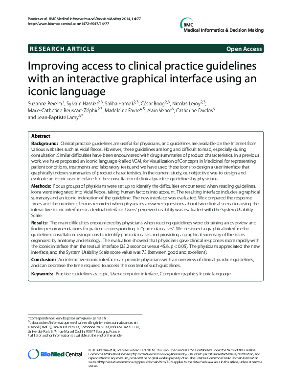 (PDF) Improving access to clinical practice guidelines with an ...