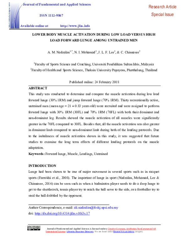 (PDF) Lower body muscle activation during low load versus high load ...
