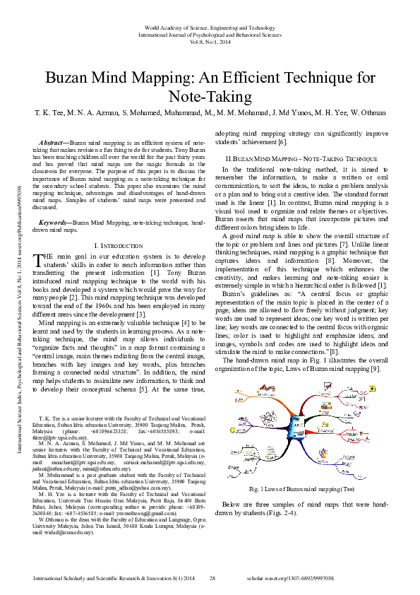 (PDF) Buzan Mind Mapping: An Efficient Technique For Note-Taking