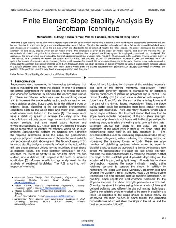 (PDF) Finite Element Slope Stability Analysis By Geofoam Technique ...