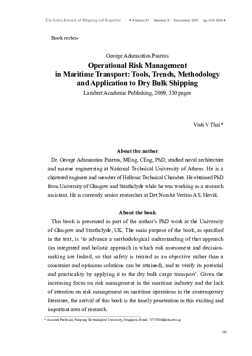 (PDF) George Adamantios Psarros, ,Operational Risk Management in ...