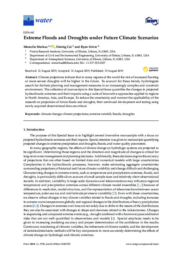 (PDF) Extreme Floods and Droughts under Future Climate Scenarios