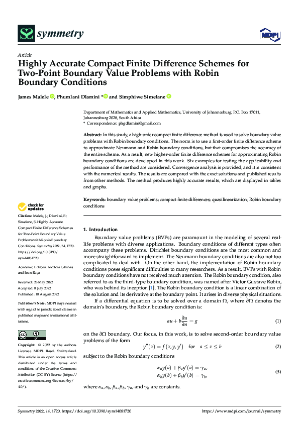 Pdf Highly Accurate Compact Finite Difference Schemes For Two Point