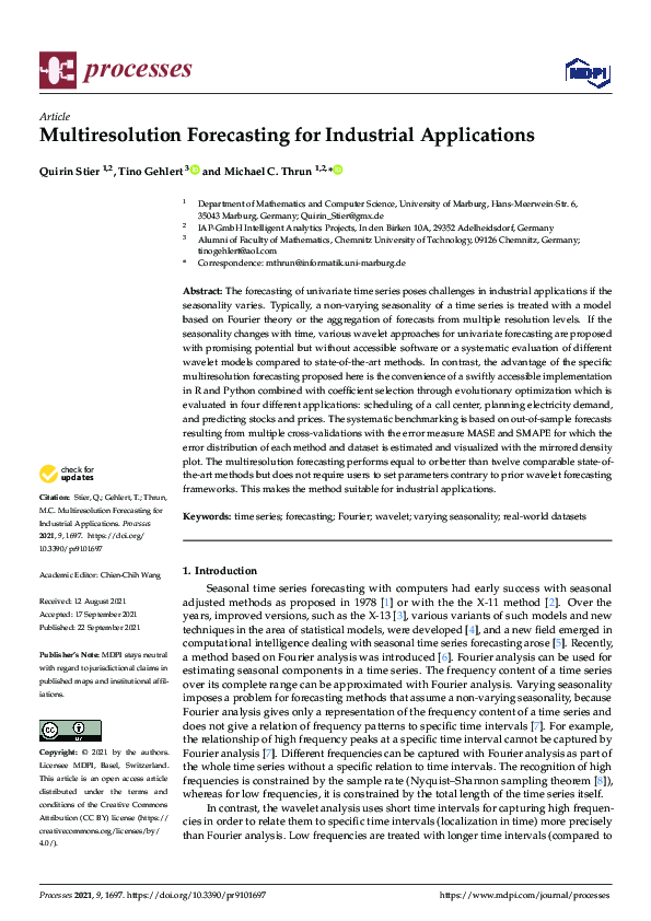 (PDF) Multiresolution Forecasting for Industrial Applications
