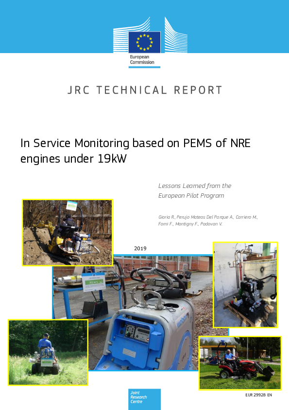 (PDF) In Service Monitoring based on PEMS of NRE engines under 19kW