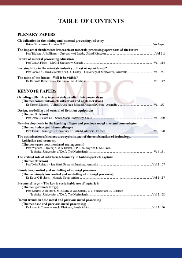 (PDF) Use of the three-product cyclone in dual-density ore classification