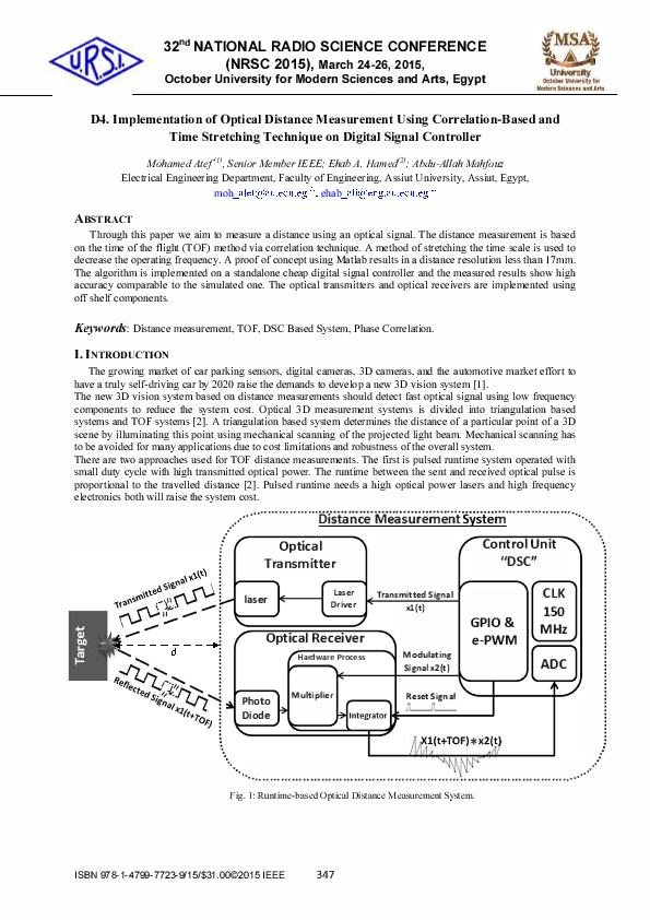 (PDF) D4. Implementation of optical distance measurement using correlation-based and time ...