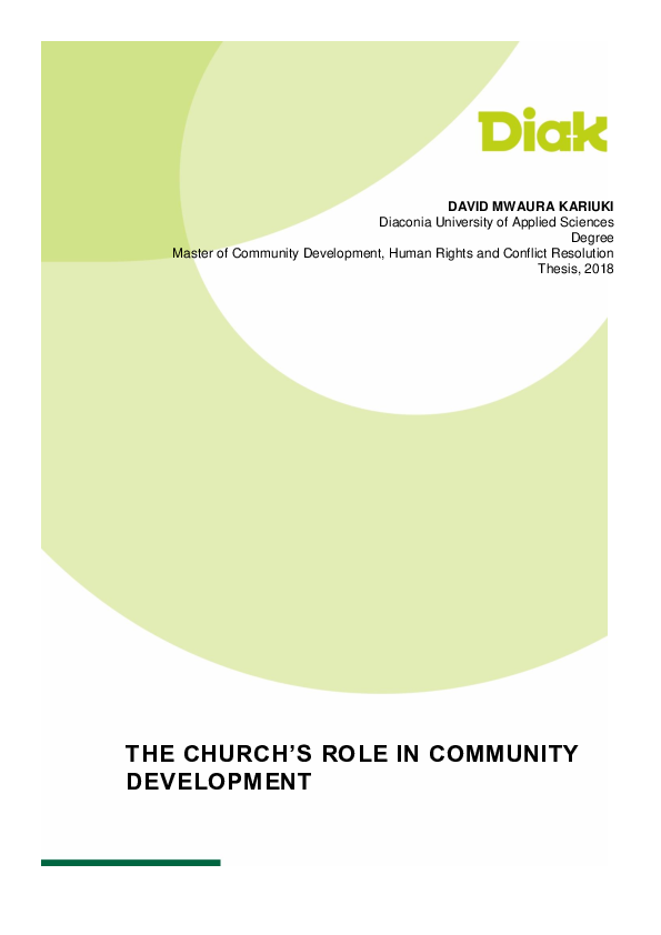 (PDF) The Church’s Role in Community Development