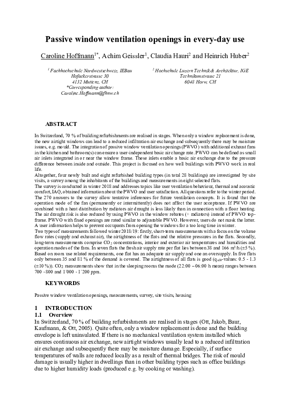 (PDF) Passive window ventilation openings in every-day use | Achim ...