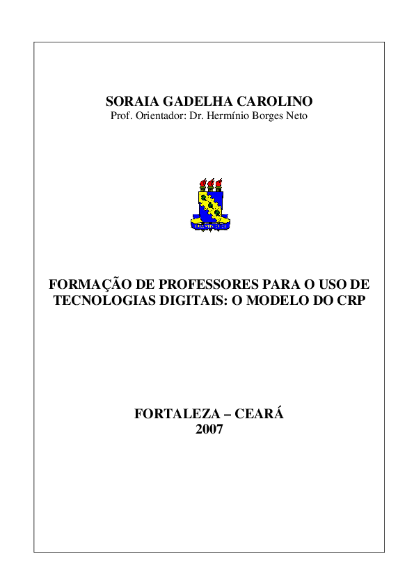 (PDF) Formação de professores para o uso de tecnologias digitais: o ...