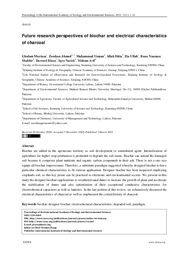 (PDF) Future research perspectives of biochar and electrical ...
