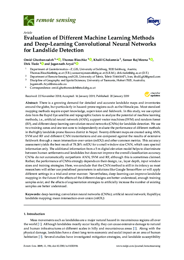 (PDF) Evaluation of different machine learning methods for land cover ...