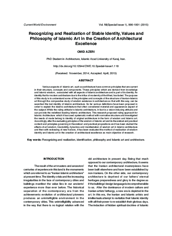 (PDF) Recognizing and Realization of Stable Identity, Values and ...