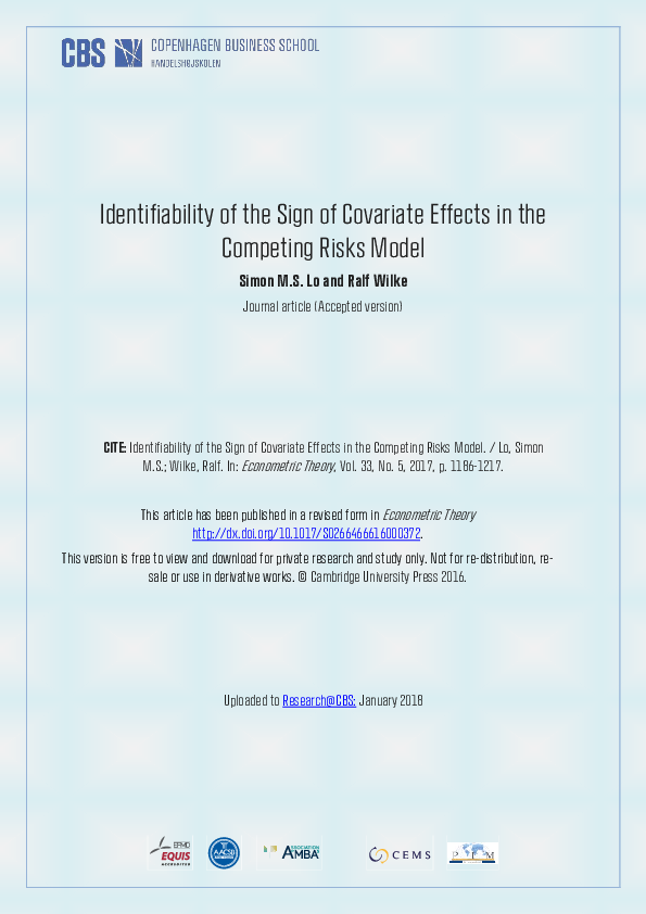 (PDF) Identifiability of the Sign of Covariate Effects in the Competing Risks Model