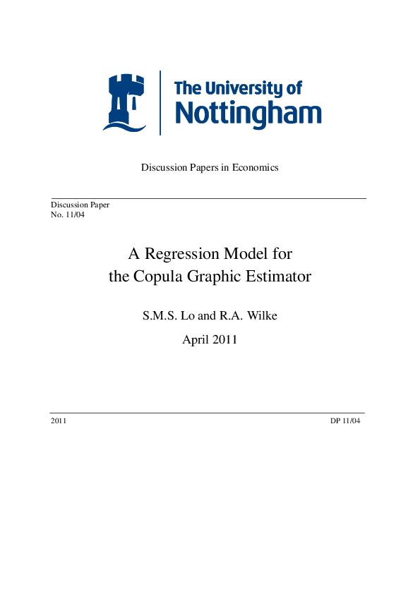 (PDF) A Regression Model for the Copula Graphic Estimator