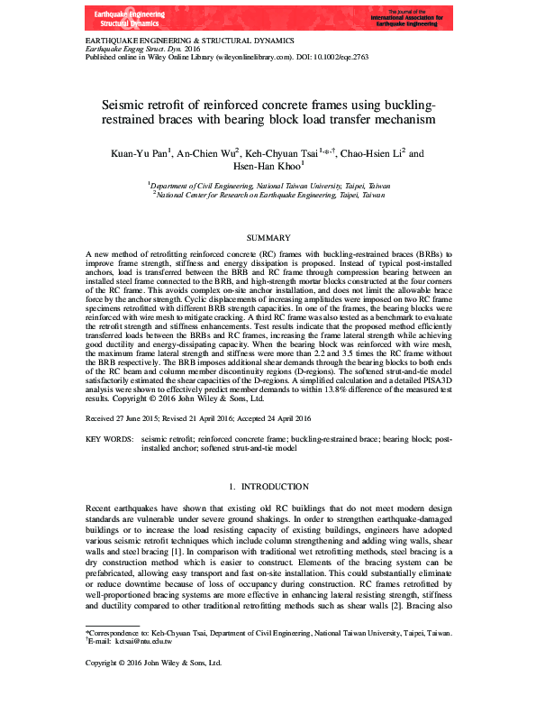 (PDF) Seismic retrofit of reinforced concrete frames using buckling ...