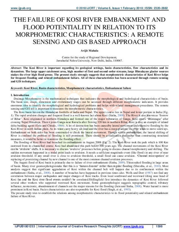(PDF) The Failure of Kosi River Embankment and Flood Potentiality in ...