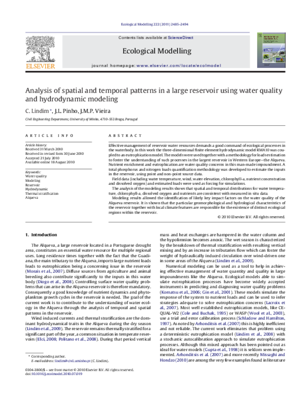 Pdf Analysis Of Spatial And Temporal Patterns In A Large Reservoir