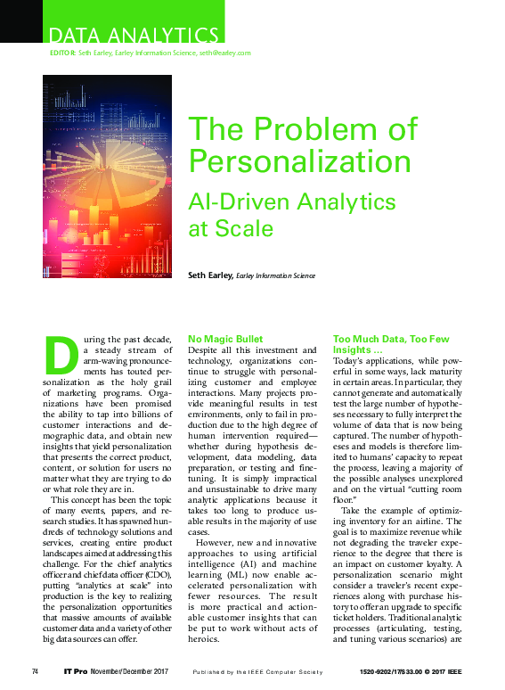 (PDF) The Problem of Personalization: AI-Driven Analytics at Scale