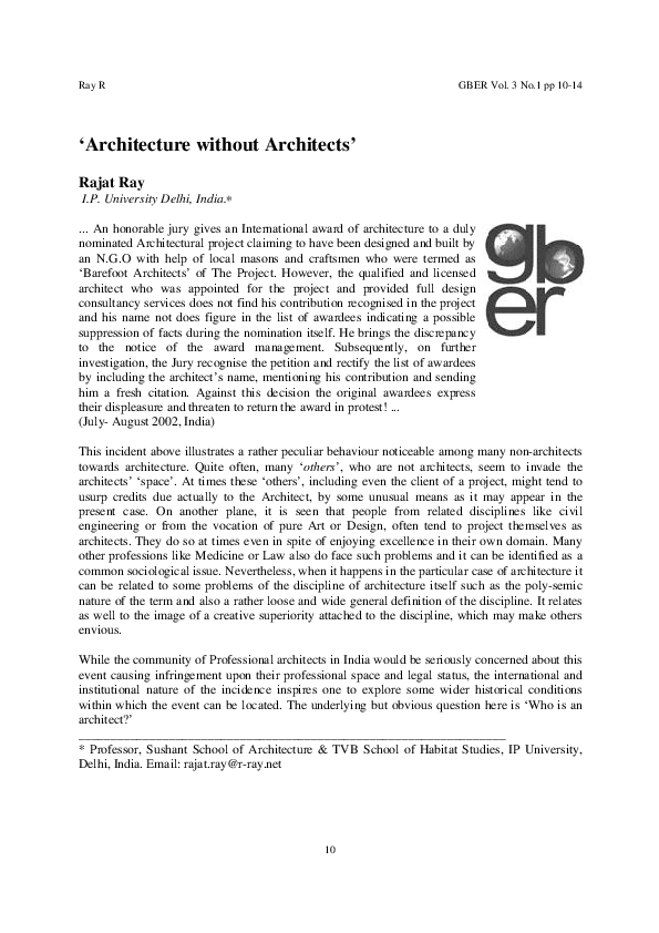 (PDF) Architecture without Architects